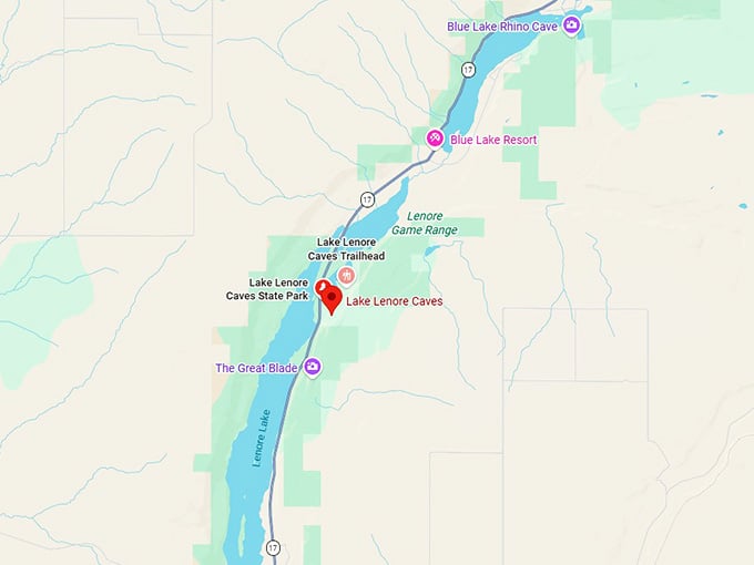 16. lake lenore caves map
