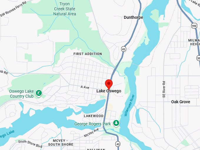 16. lake oswego or map