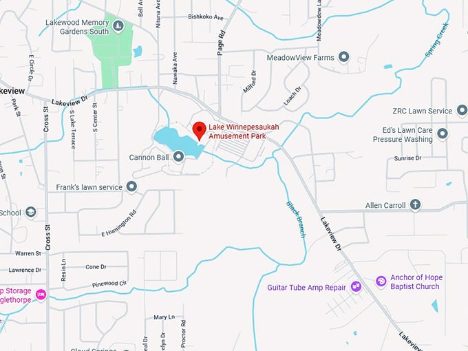 16. lake winnepesaukah amusement park map