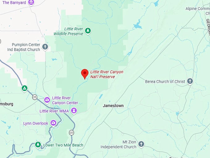16. little river canyon national preserve map