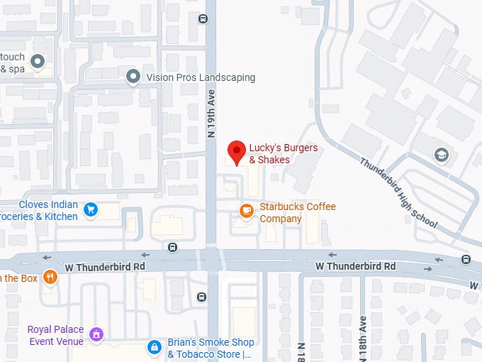 16. lucky's burgers & shakes map