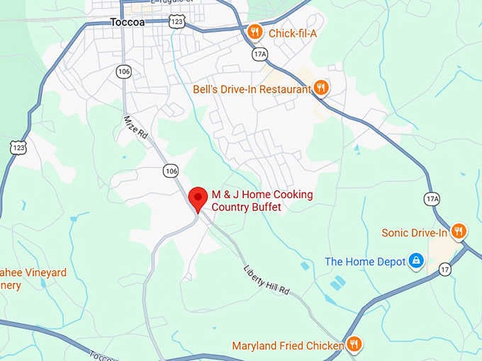 16. m & j home cooking country buffet map