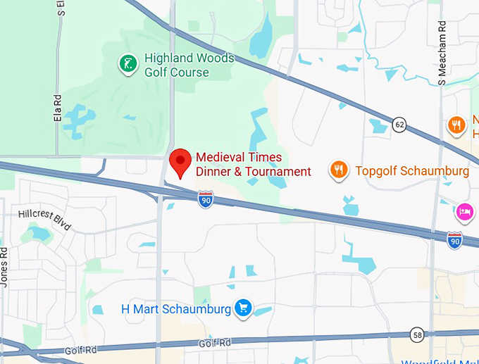 16. medieval times dinner & tournament map