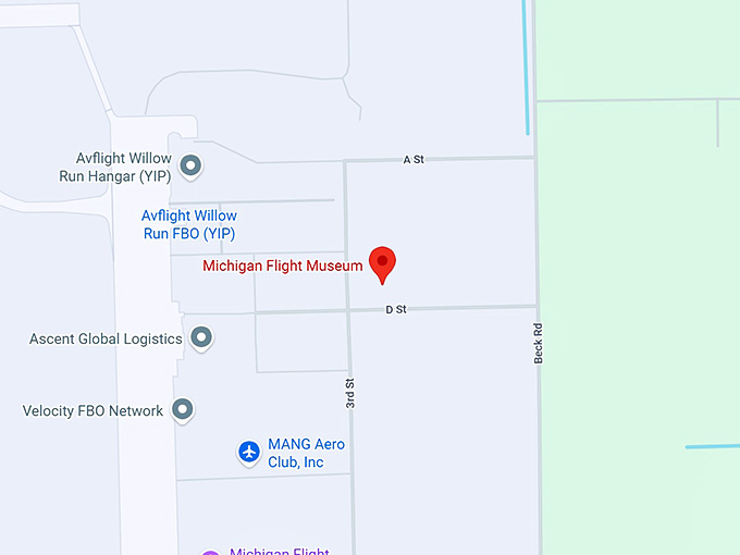 16. michigan flight museum map