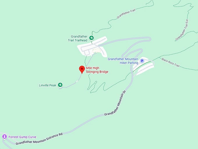 16. mile high swinging bridge map