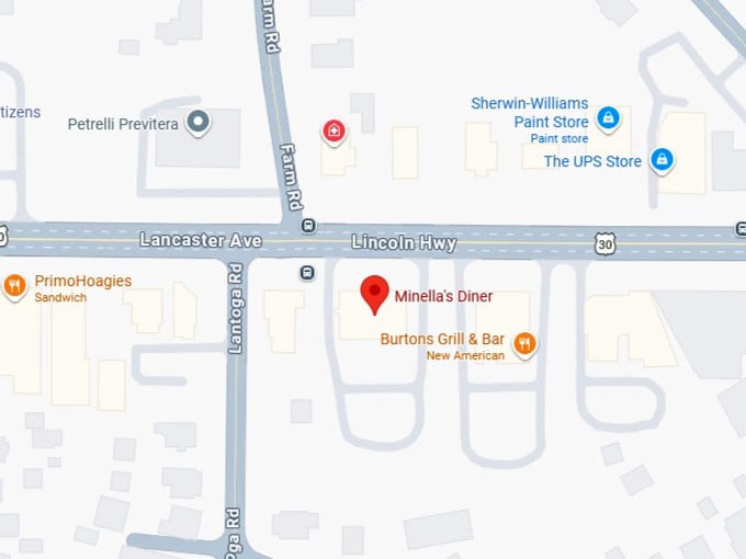 16. minella's diner's map