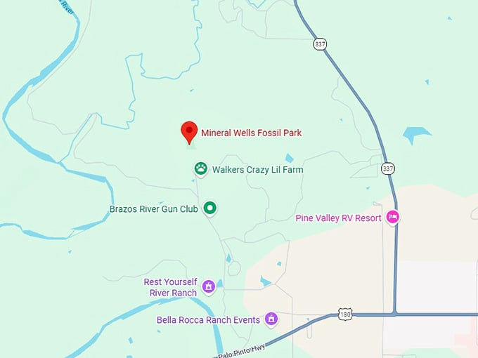 16. mineral wells fossil park map