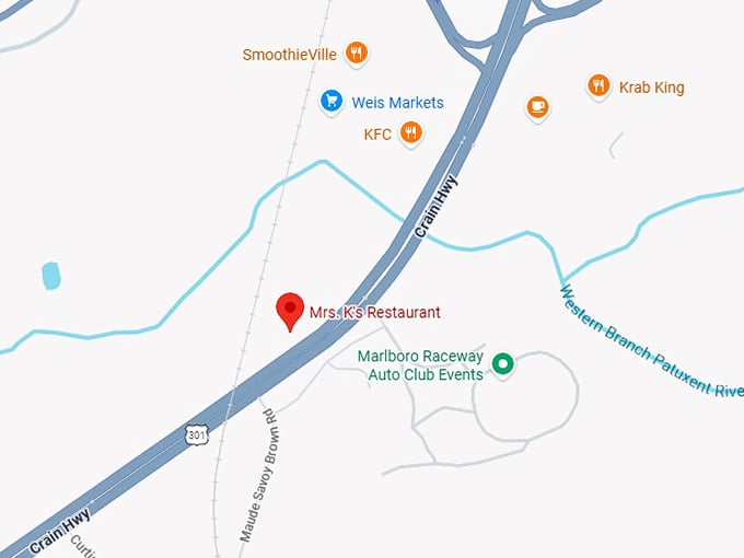16. mrs. k’s motel & restaurant map