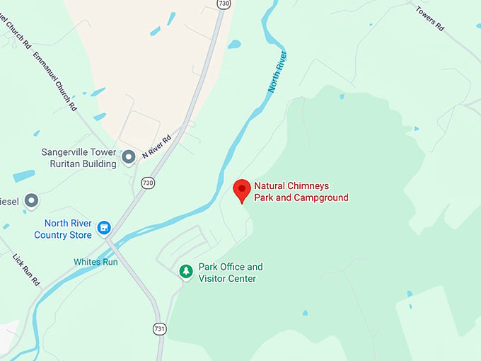 16. natural chimneys park and campground map