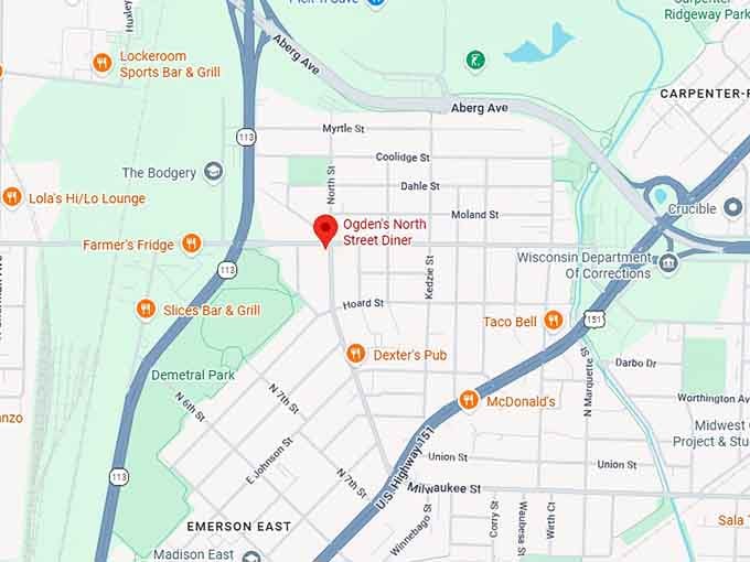 16. ogden's north street diner map