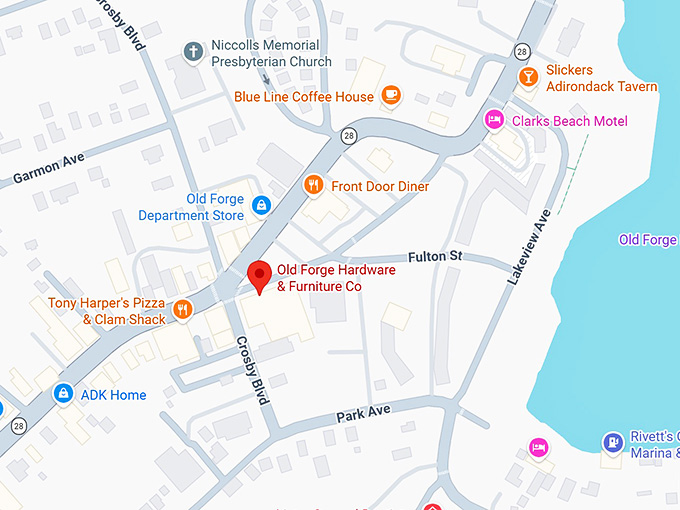 16. old forge hardware & furniture co. map