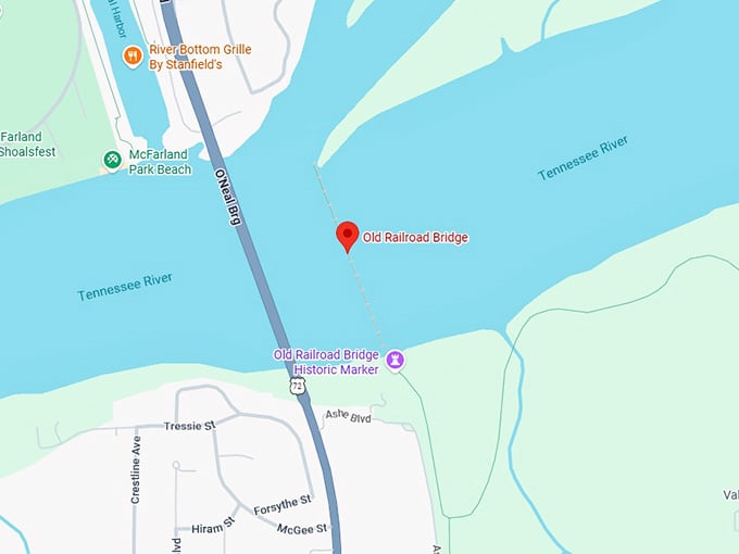 16. old railroad bridge map
