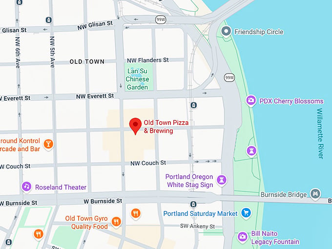 16. old town pizza & brewing map