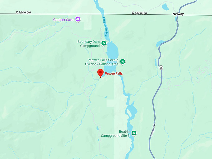 16. peewee falls map