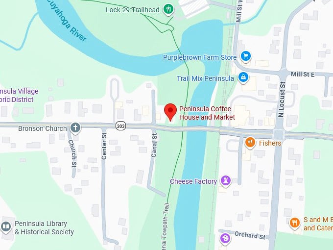 16. peninsula coffee house and market's map