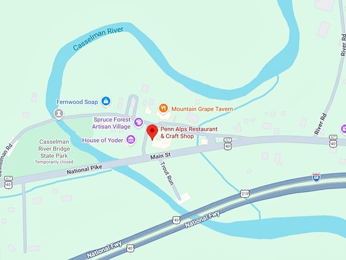 16. penn alps restaurant & craft shop map
