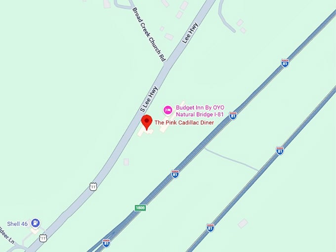 16. pink cadillac diner map