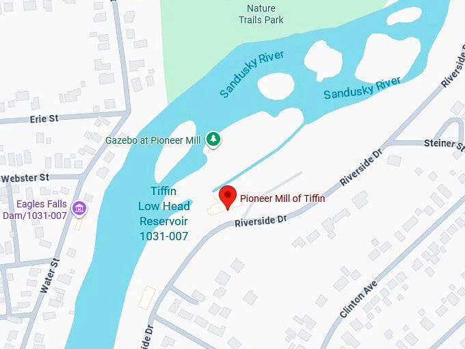 16. pioneer mill of tiffin's map