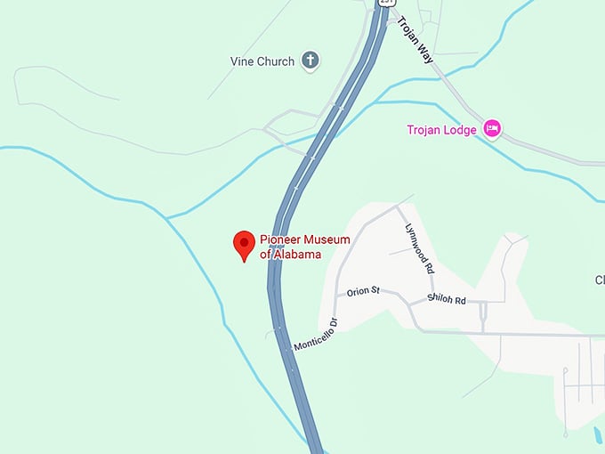 16. pioneer museum of alabama map