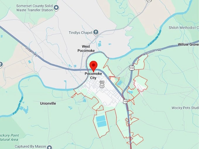 16. pocomoke city, md map