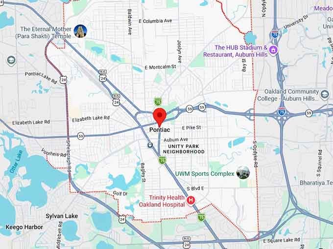 16. pontiac, mi map
