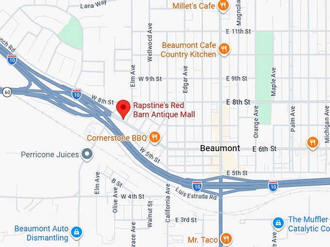 16. rapstine&rsquo;s red barn antique mall map