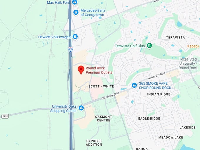 16. round rock premium outlets map