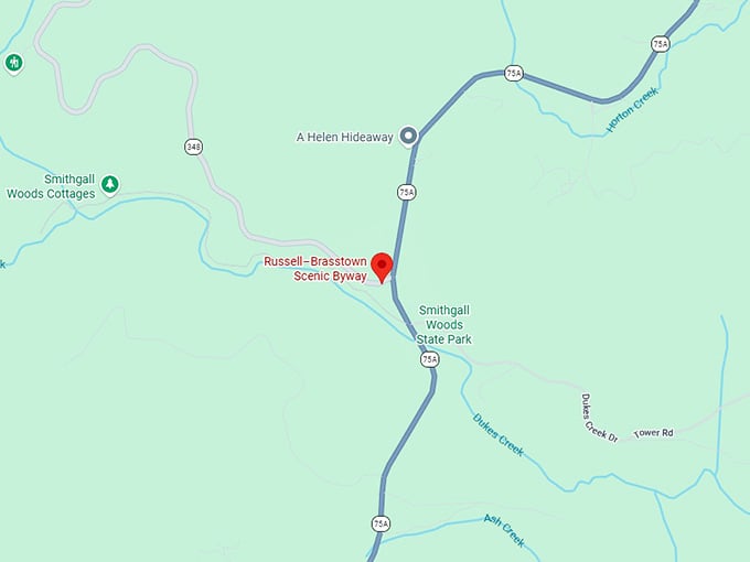 16. russell&ndash;brasstown scenic byway map