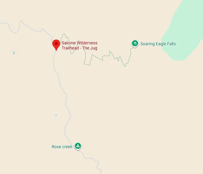 16. salome wilderness trailhead the jug map