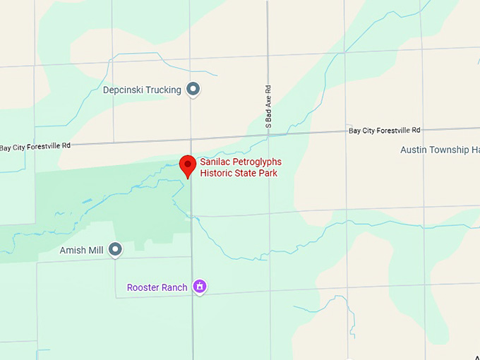 16. sanilac petroglyphs historic state park map