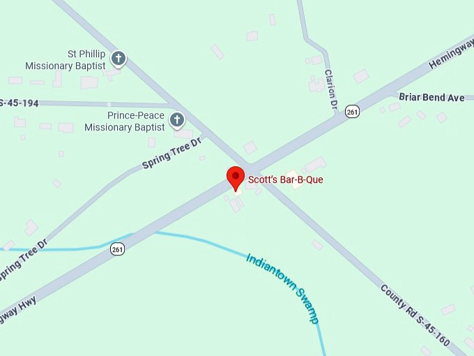 16. scott&rsquo;s bar b que's map