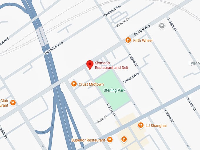 16. slyman's restaurant and deli map