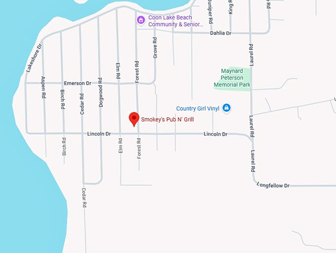 16. smokey's pub n' grill map