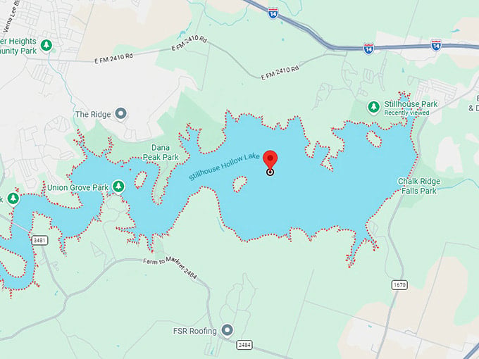 16. stillhouse hollow lake map