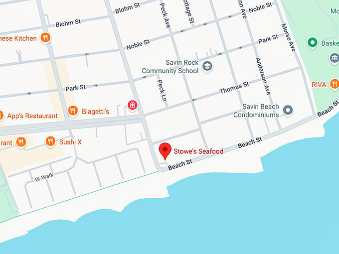 16. stowe's seafood map