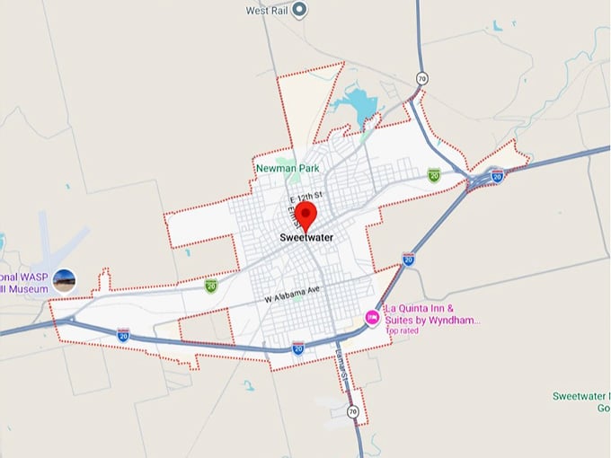 16. sweetwater, tx map