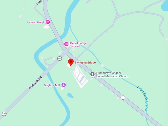 16. swinging bridge map