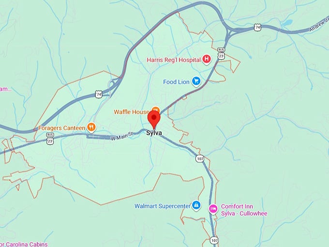 16. sylva, nc map