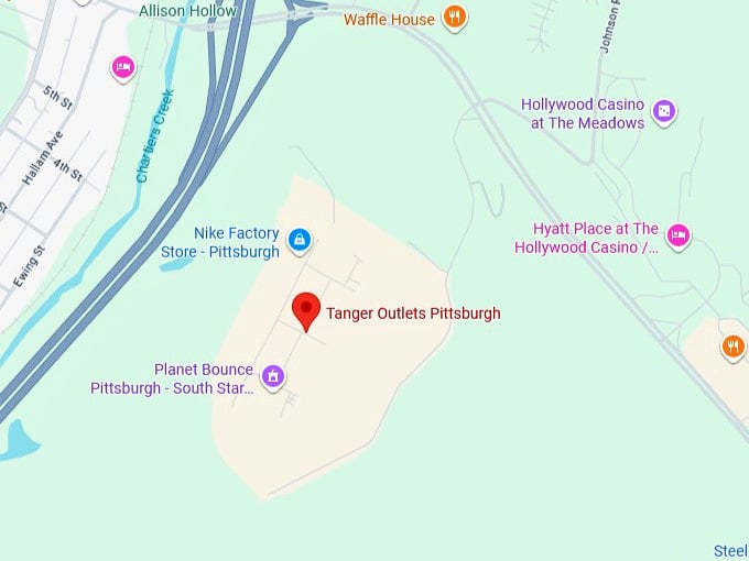 16. tanger outlets pittsburgh map