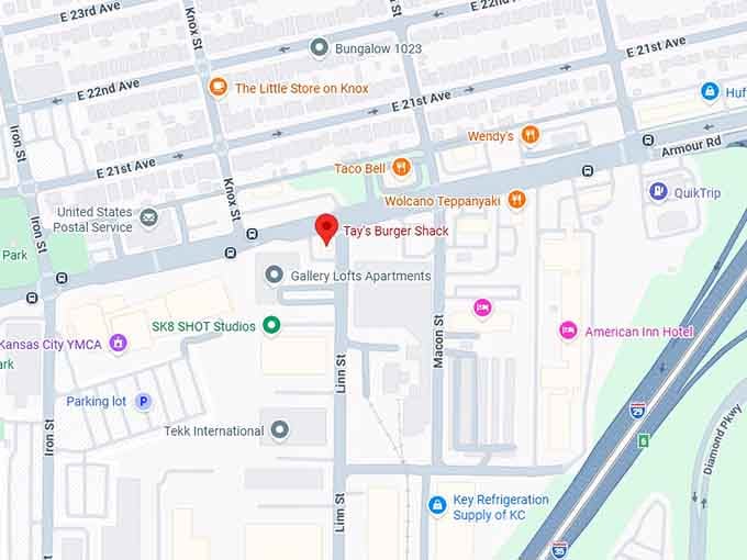 16. tay's burger shack map