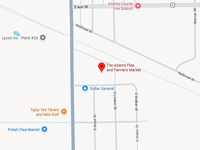 16. the adams flea and farmers market map
