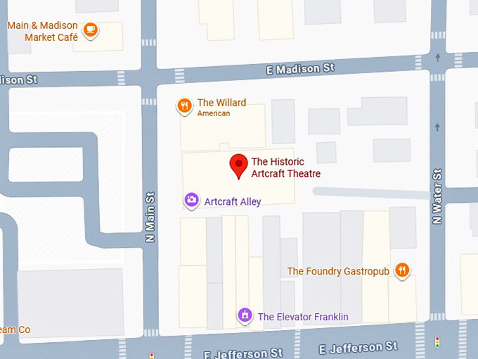 16. the historic artcraft theatre map