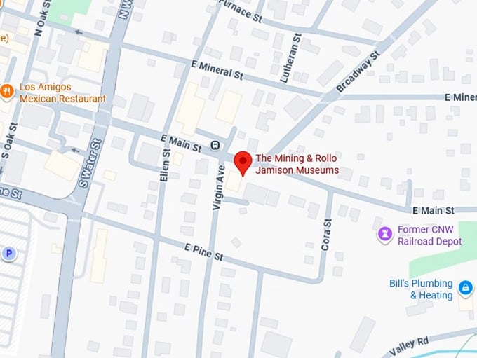 16. the mining & rollo jamison museums map