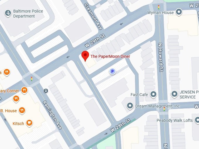 16. the papermoon diner's map