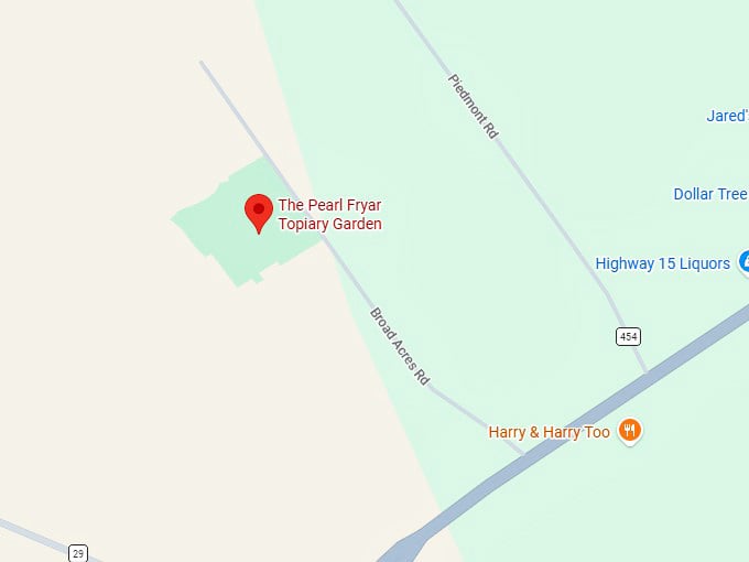 16. the pearl fryar topiary garden map