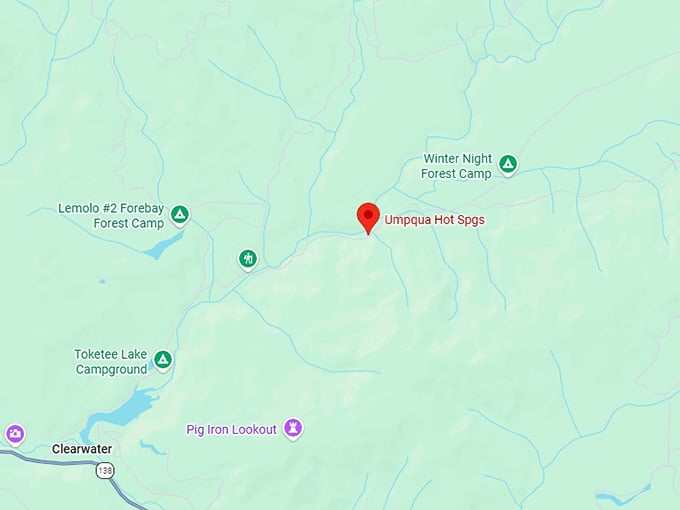 16. umpqua hot springs map