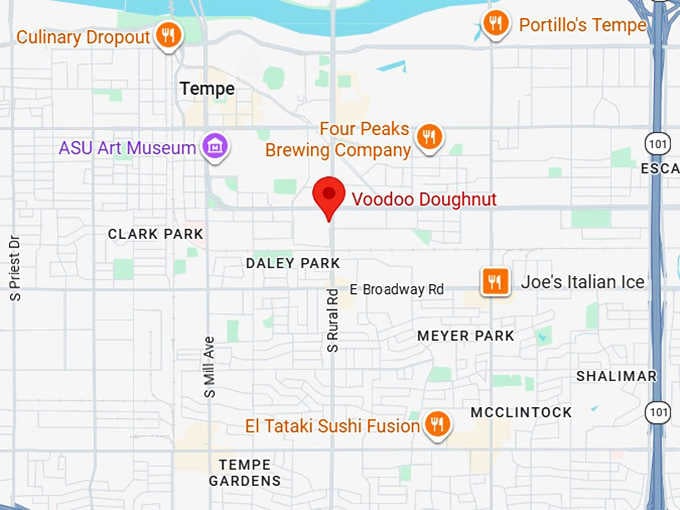16. voodoo doughnut map