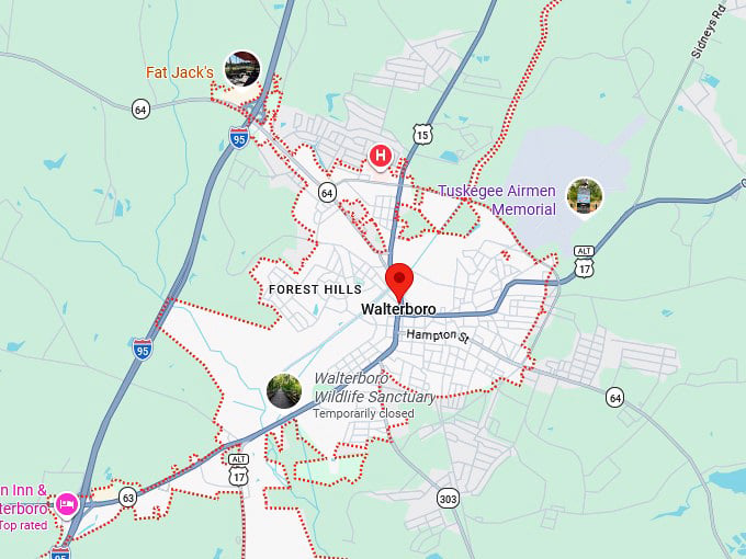 16. walterboro map