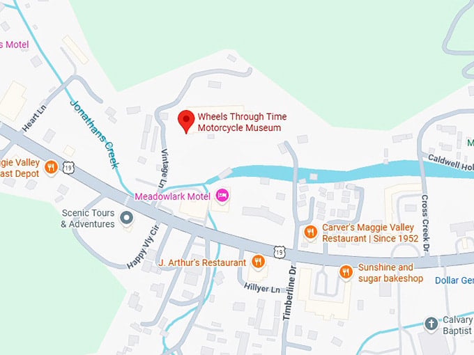 16. wheels through time motorcycle museum map