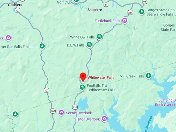 16. whitewater falls map